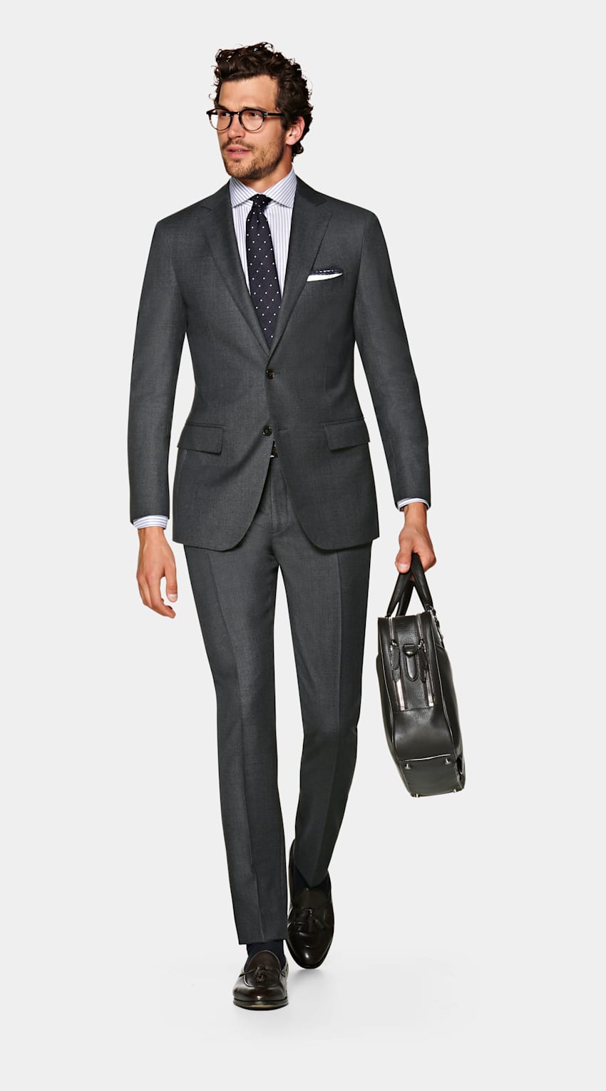 Sienna Anzug dunkelgrau mit Birdseye-Muster